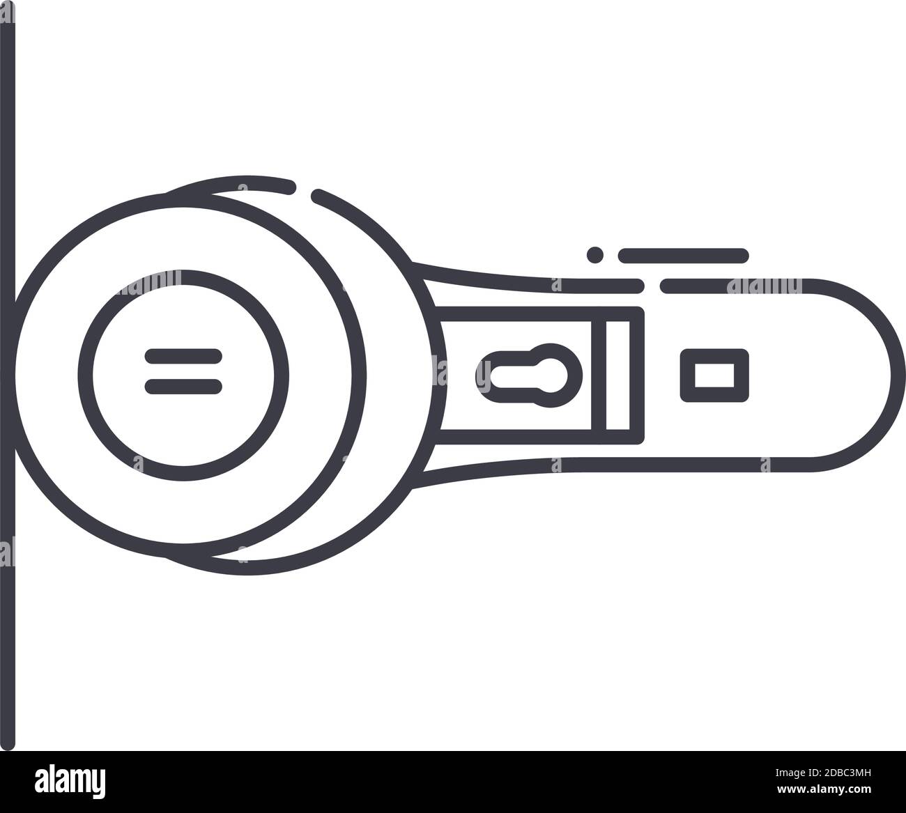 Rotary cutter icon, linear isolated illustration, thin line vector, web design sign, outline ...