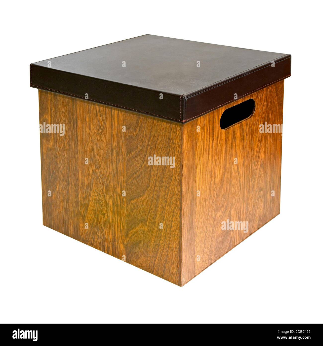 Big wooden box isolated included clipping path Stock Photo - Alamy