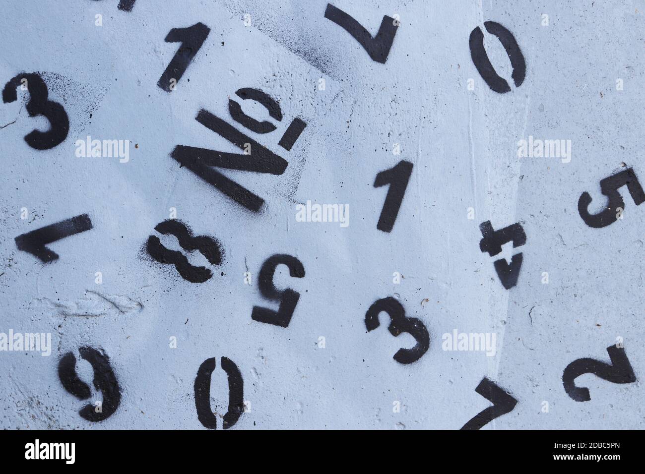 Numbers Painted Wall Stock Photo - Alamy