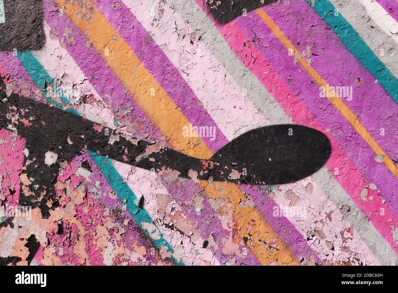Old Weathered Graffiti Wall. Colorful Concrete Wall Fragment. Color ...