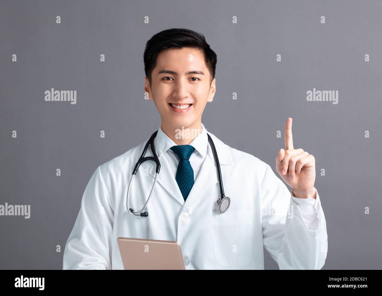 Portrait positive male doctor showing hi-res stock photography and ...
