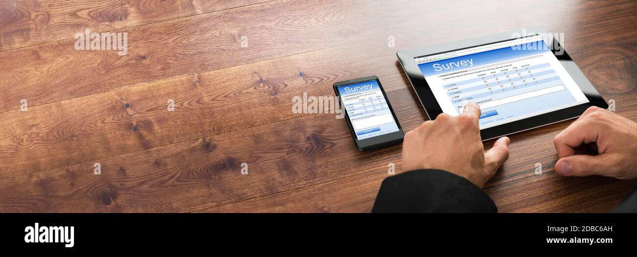 Online Survey Feedback Quality Control Form Filling Stock Photo - Alamy