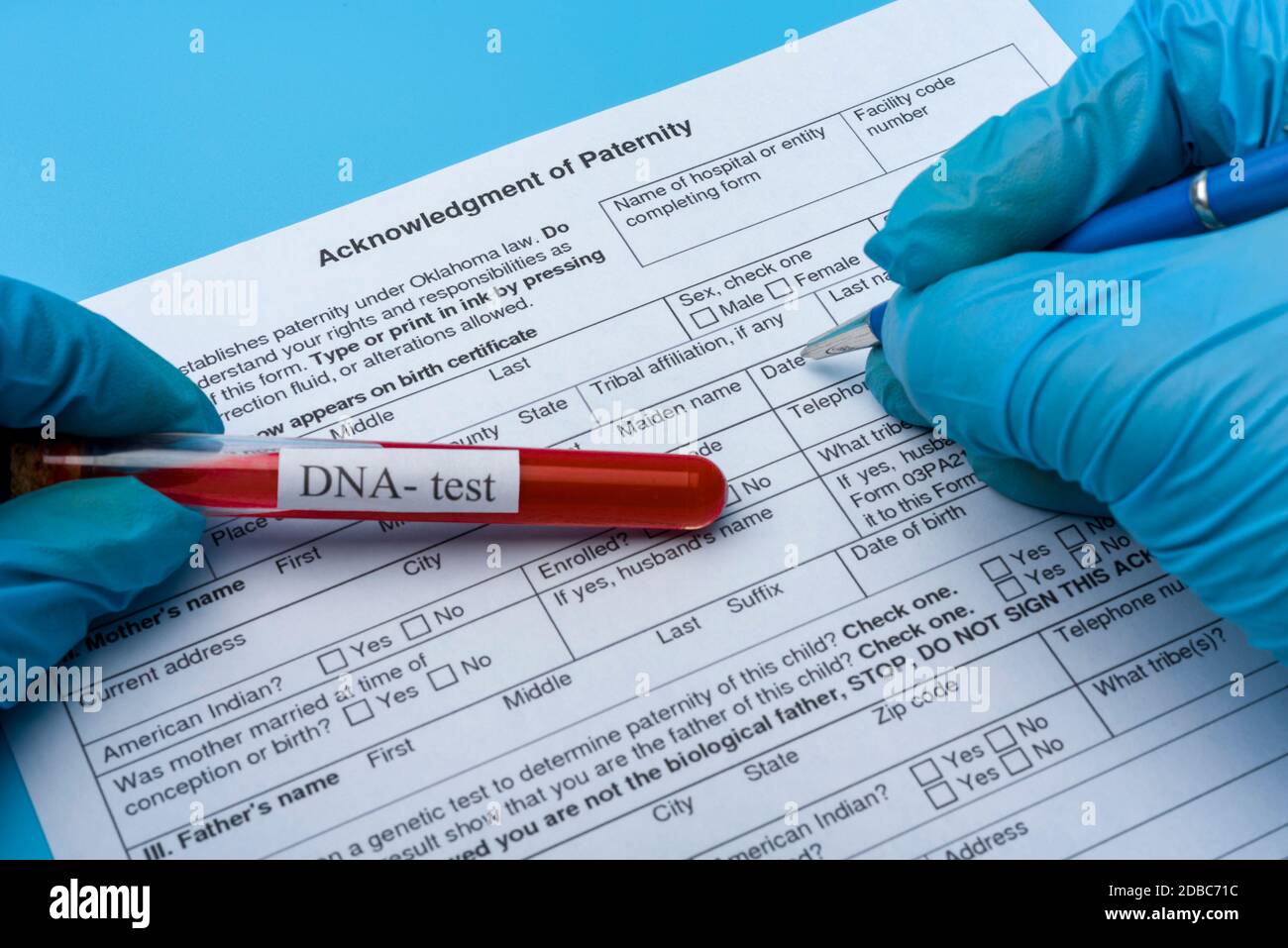 DNA molecule forming inside the vial in for blood analysis Stock Photo ...