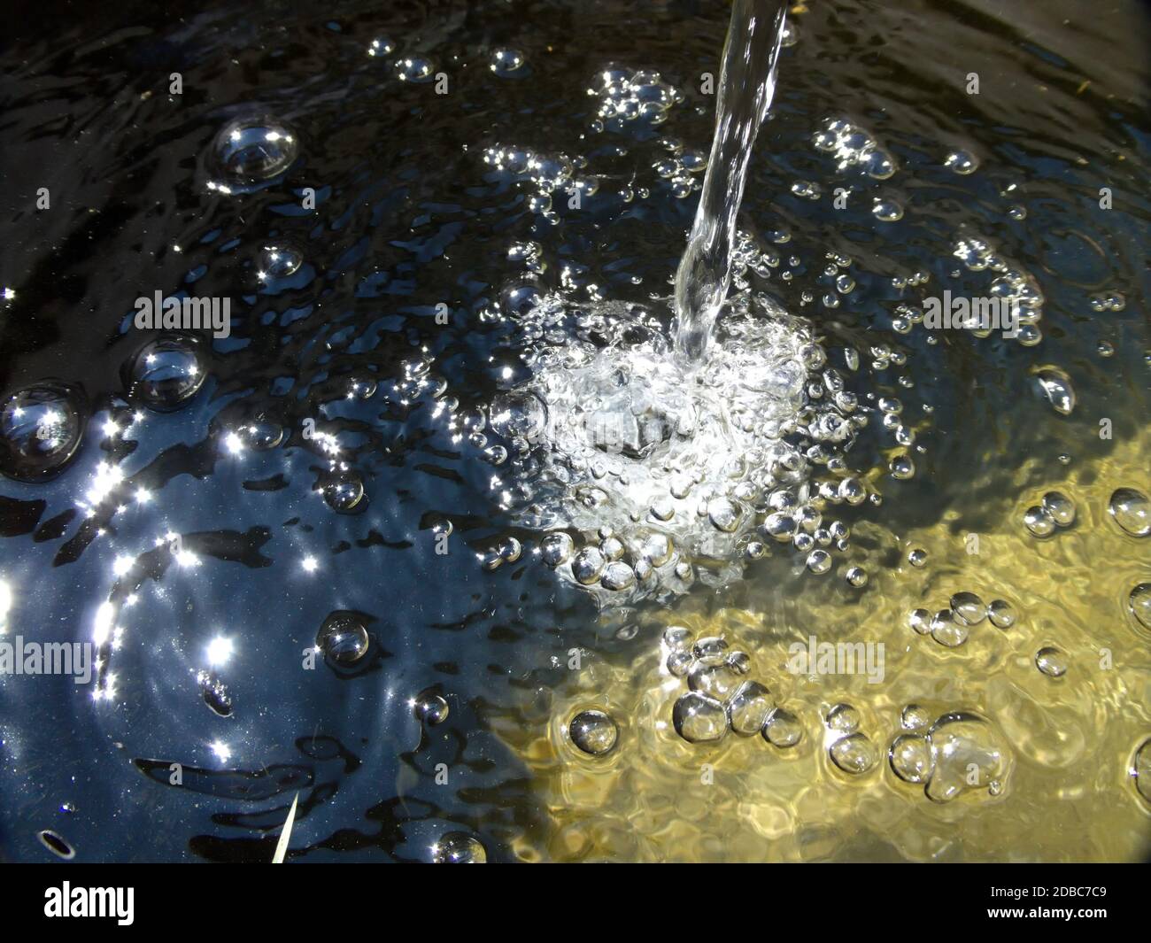Waterstream with sun reflections Stock Photo - Alamy