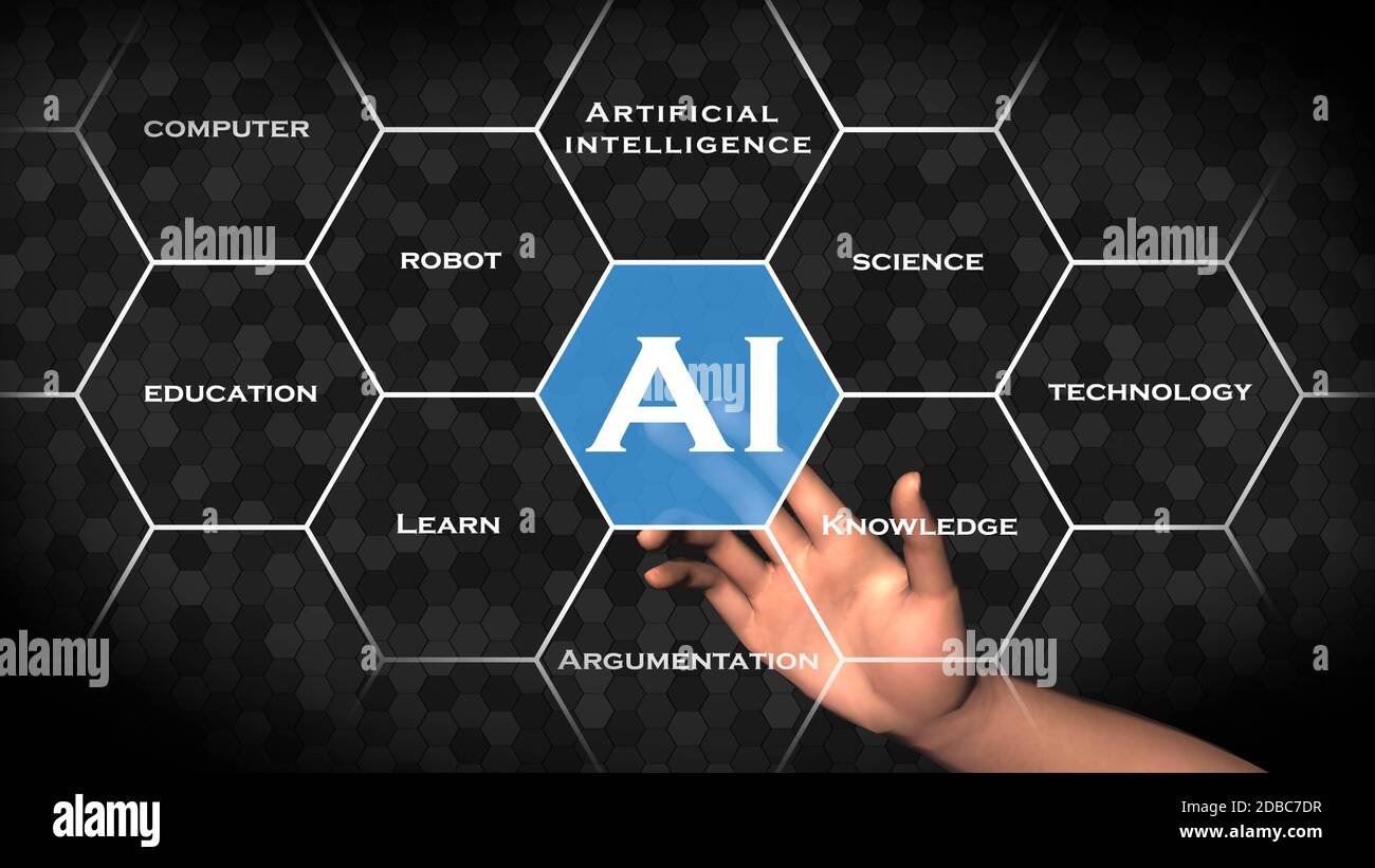 AI - Artificial Intelligence background - Abstract concept of cyber ...