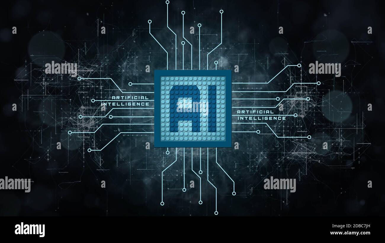 AI - Artificial intelligence background - Abstract concept of cyber ...