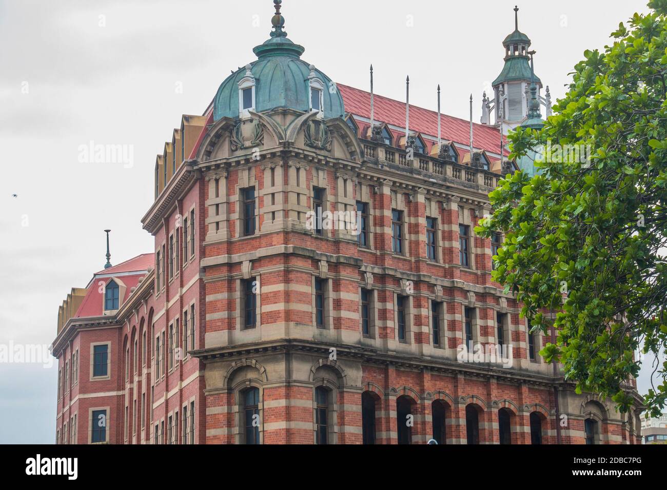 Outside view of the preserved architectural old Durban railway station ...