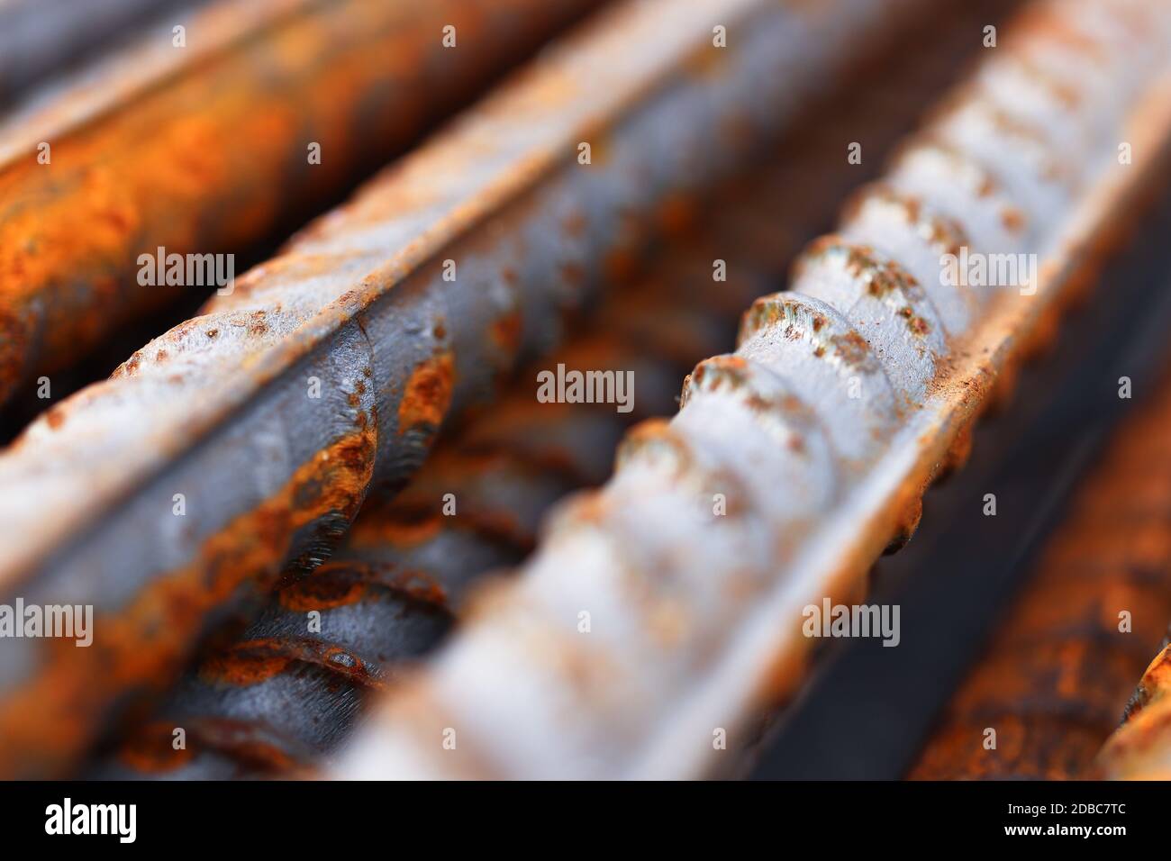 Rustic Metal Armature Rod. Building Construction Background Stock Photo ...