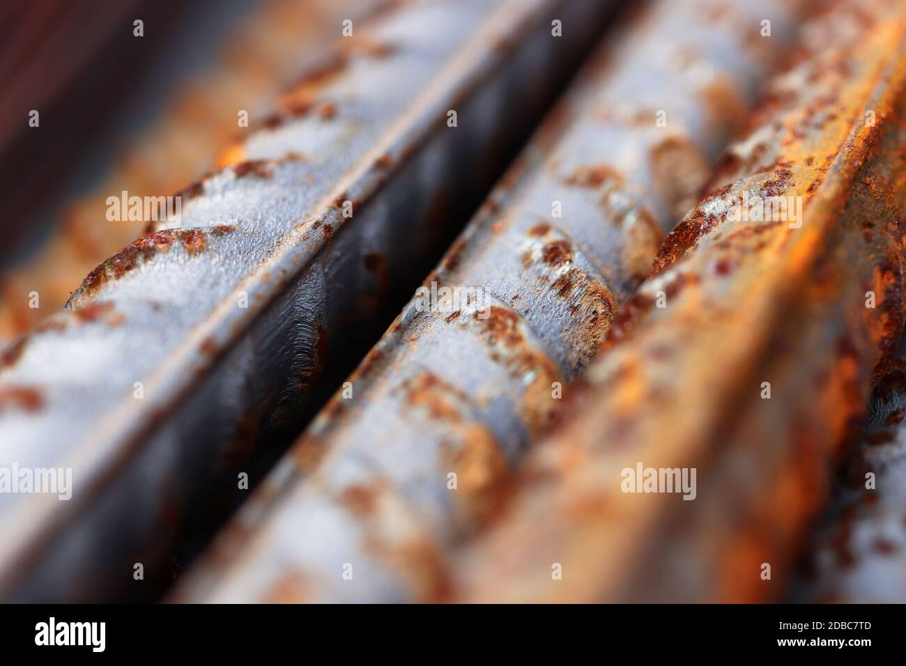 Rustic Metal Armature Rod. Building Construction Background Stock Photo ...