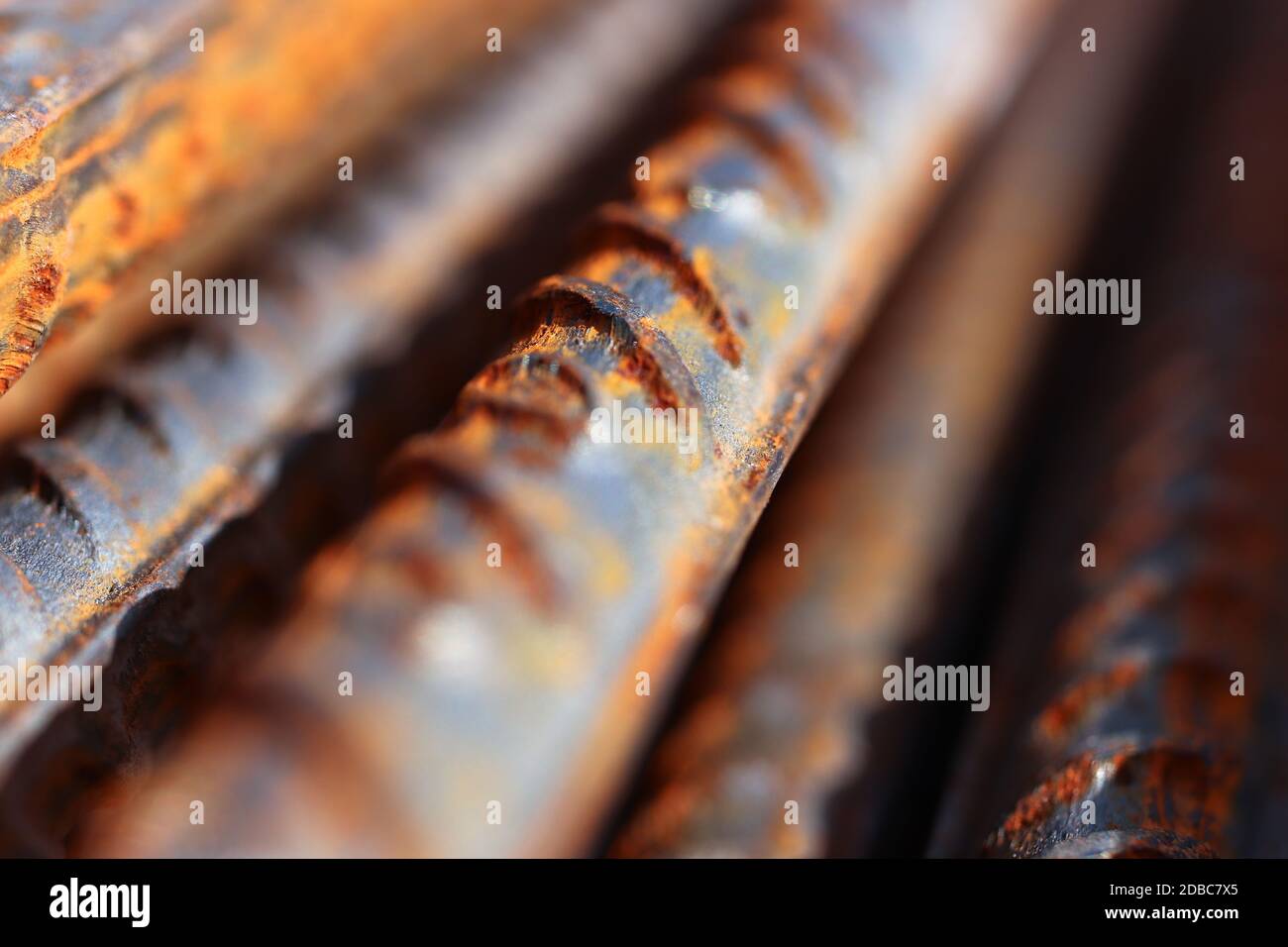 Rustic Metal Armature Rod. Building Construction Background Stock Photo ...