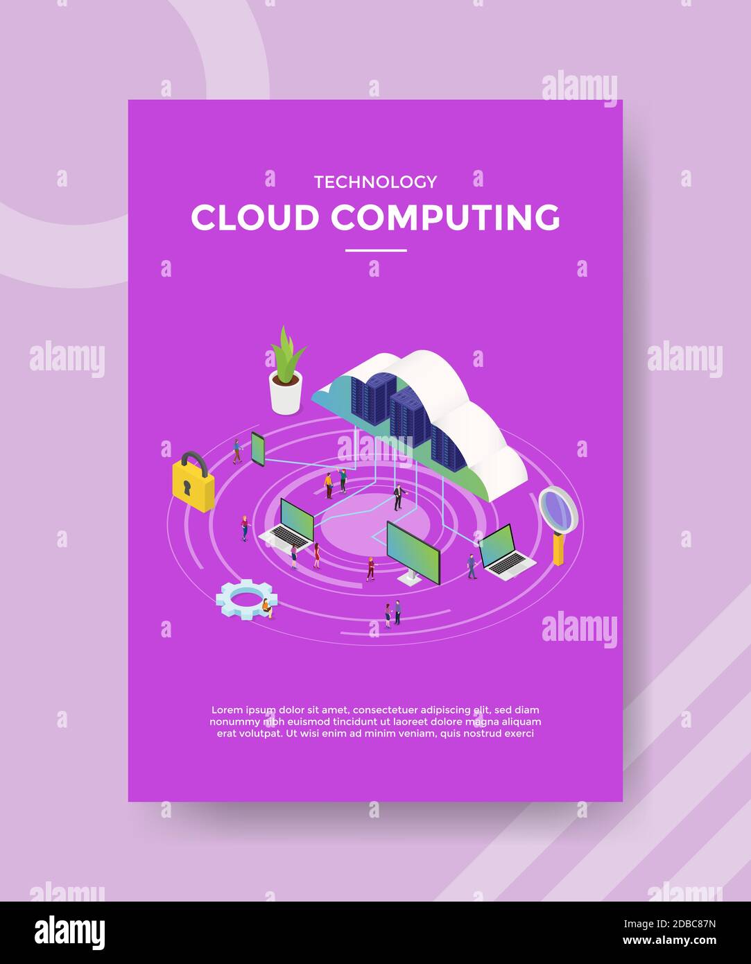 cloud computing connection computer laptop smartphone for template of ...