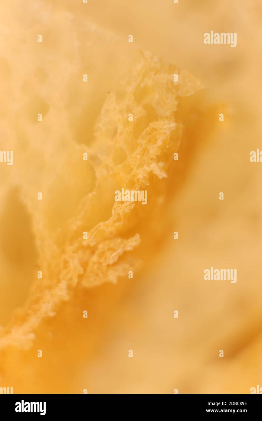 Pulp of bread macro closeup. Texture background. Slice section. Corner ...