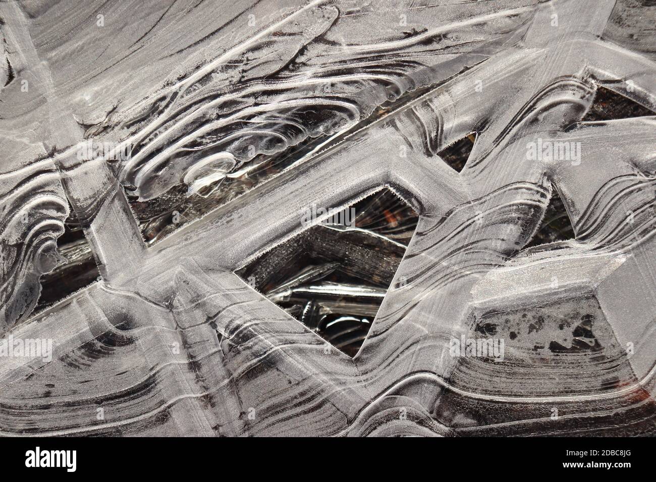 Ice Pattern Surface Background Texture. Wavy Drawings of Ice Lines on a ...