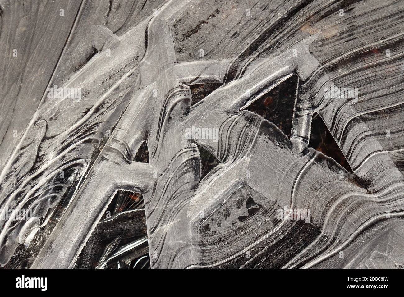 Ice Pattern Surface Background Texture. Wavy Drawings of Ice Lines on a ...