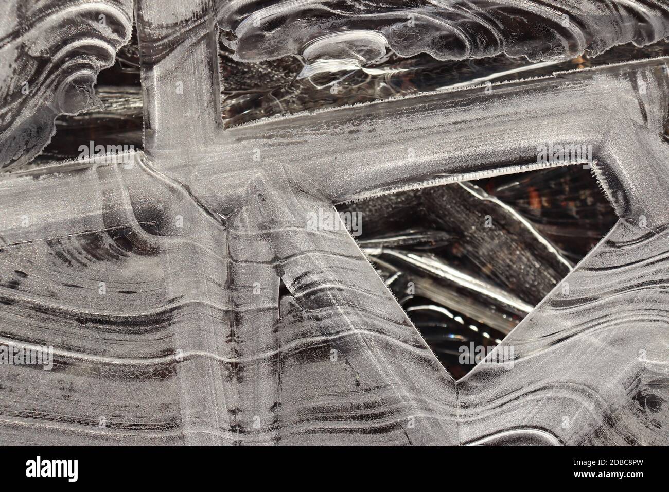 Ice Pattern Surface Background Texture. Wavy Drawings of Ice Lines on a ...