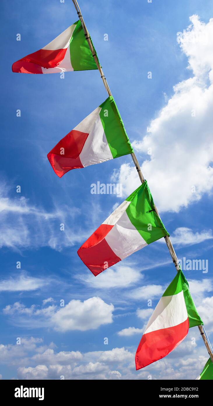 Small italian flags waving hi-res stock photography and images - Alamy