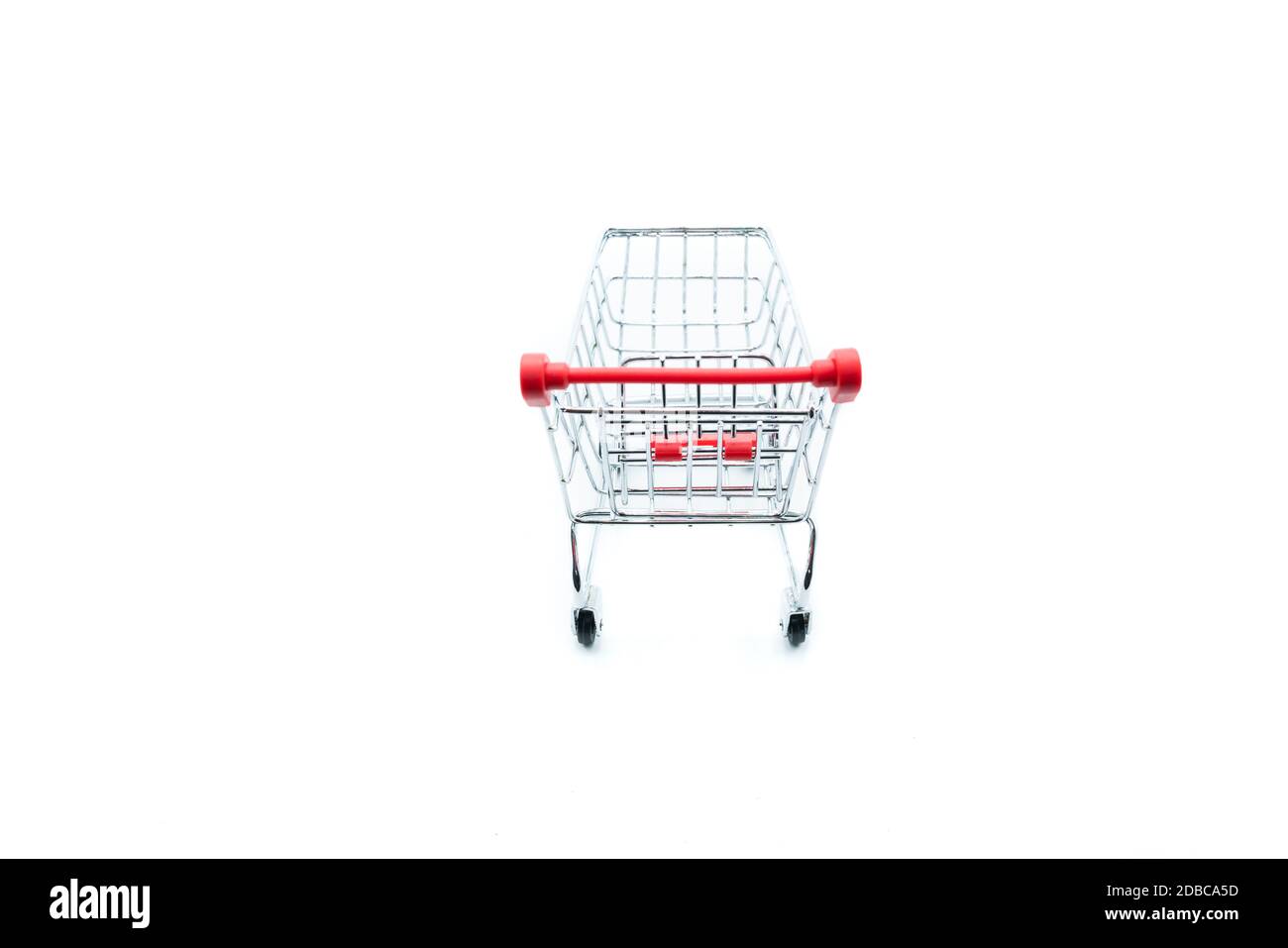 Empty shopping cart trolley isolated on white backgrounds Stock Photo ...