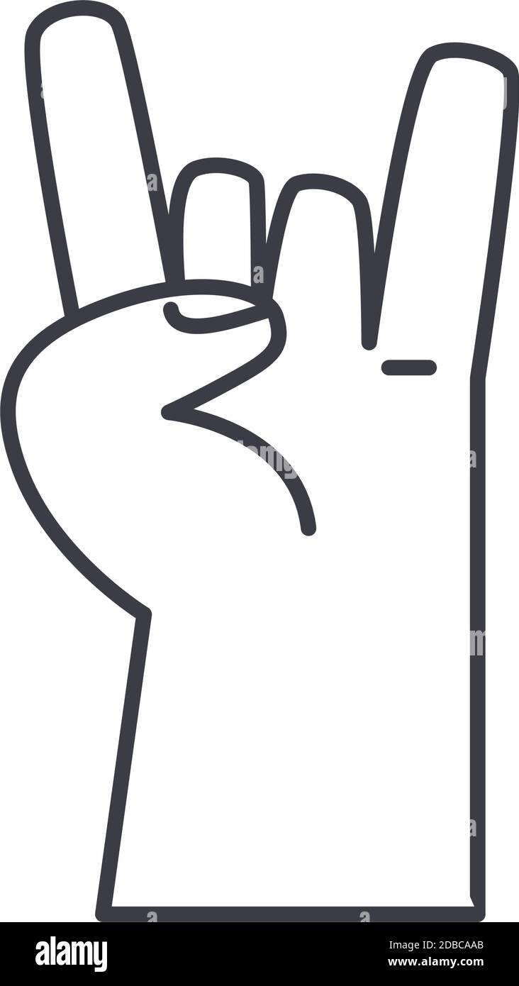 Rock symbol icon, linear isolated illustration, thin line vector, web ...