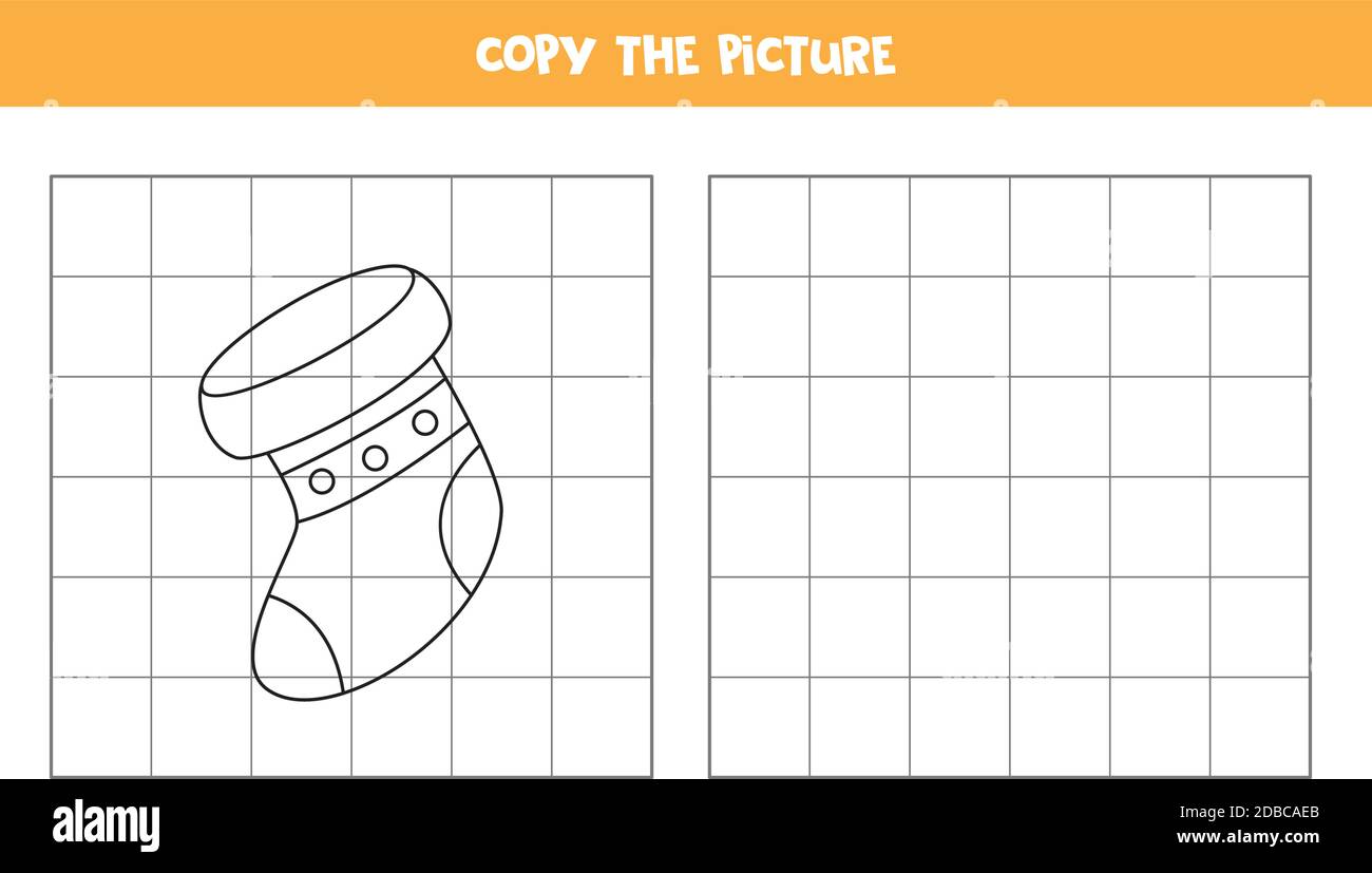 Copy picture of cartoon sock. Educational game for kids Stock Vector ...