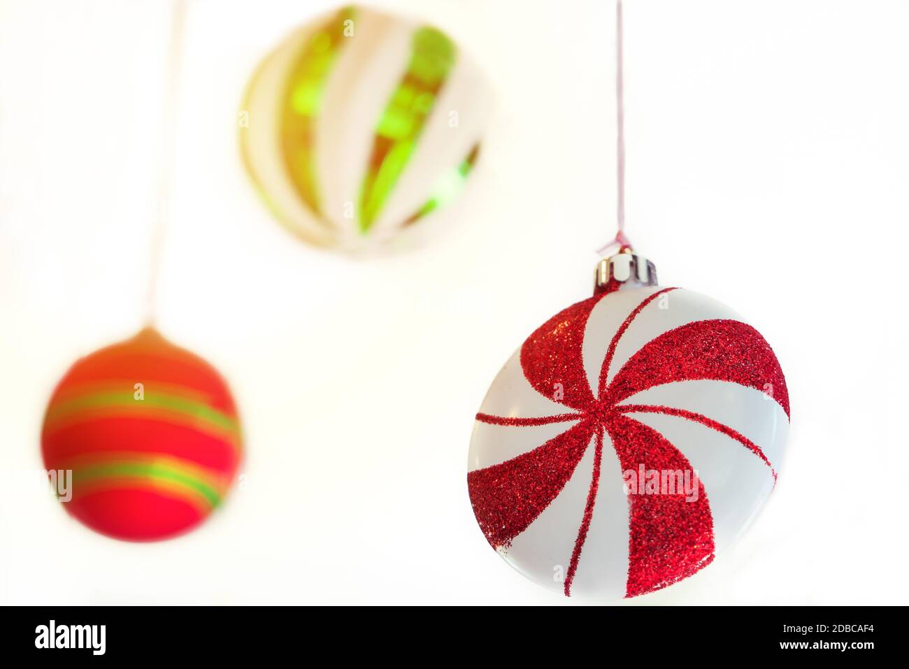 pinwheel and colorful ball mobile hanging on the ceiling Stock Photo ...