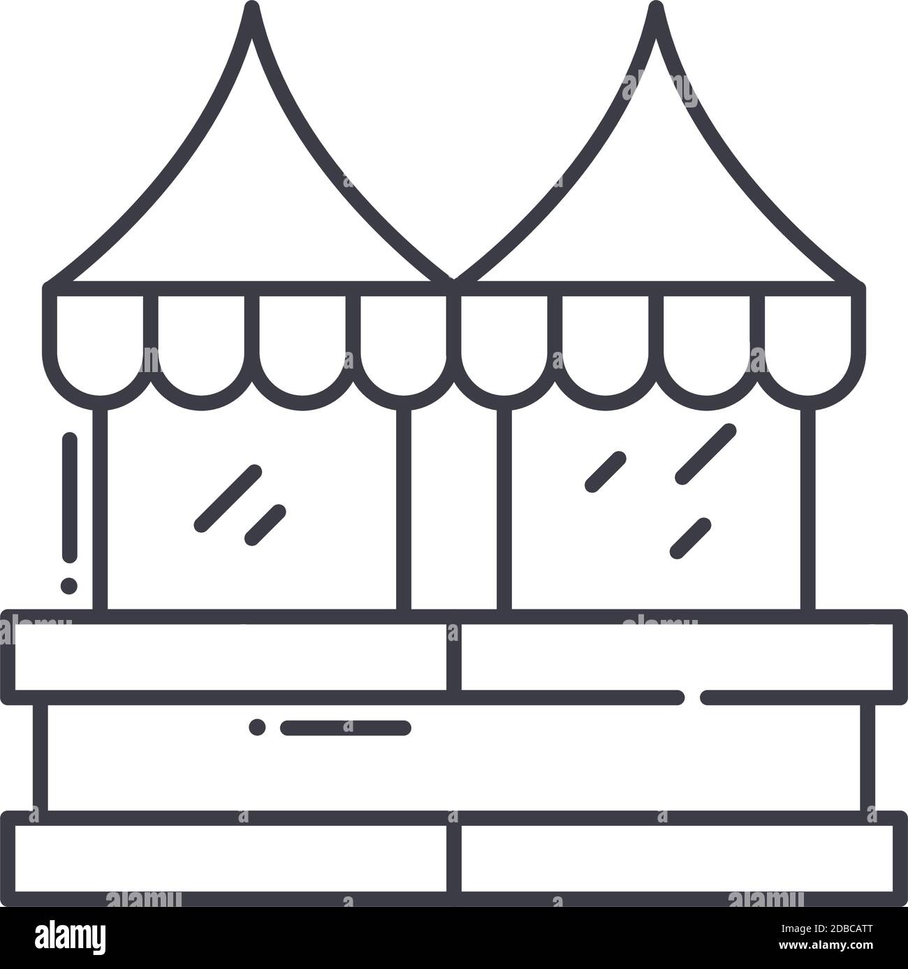 Kiosk shop icon, linear isolated illustration, thin line vector, web ...