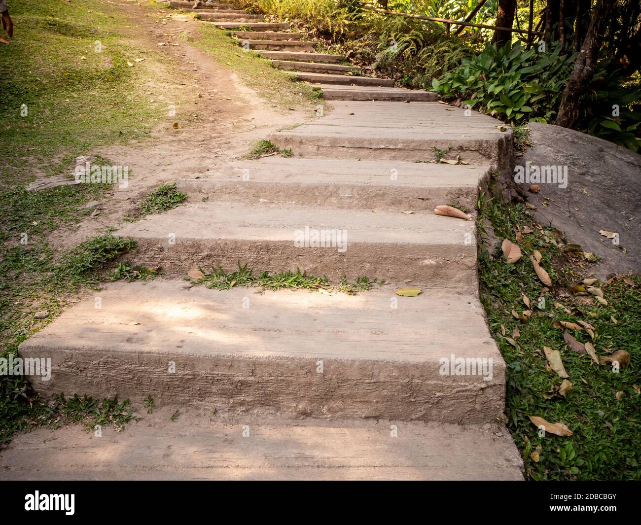 Old stone staircase, walkway steps on the mountain trail Stock Photo ...