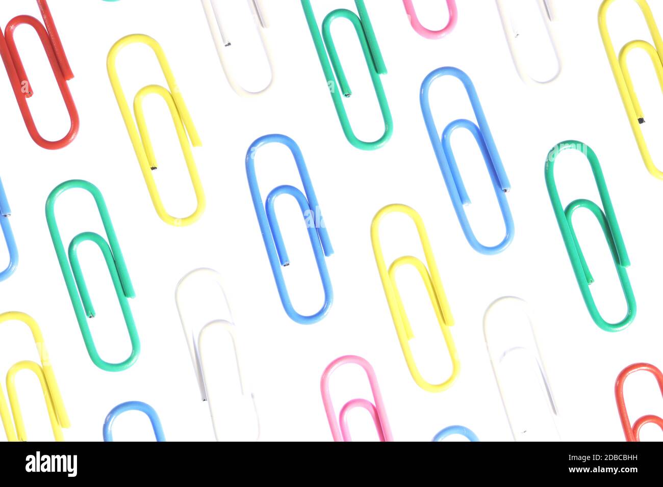 Many Colored Isolated Paper Clips Pattern. Office Stationery Equipment ...