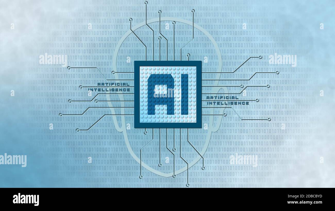 AI - Artificial intelligence background - Abstract concept of cyber ...
