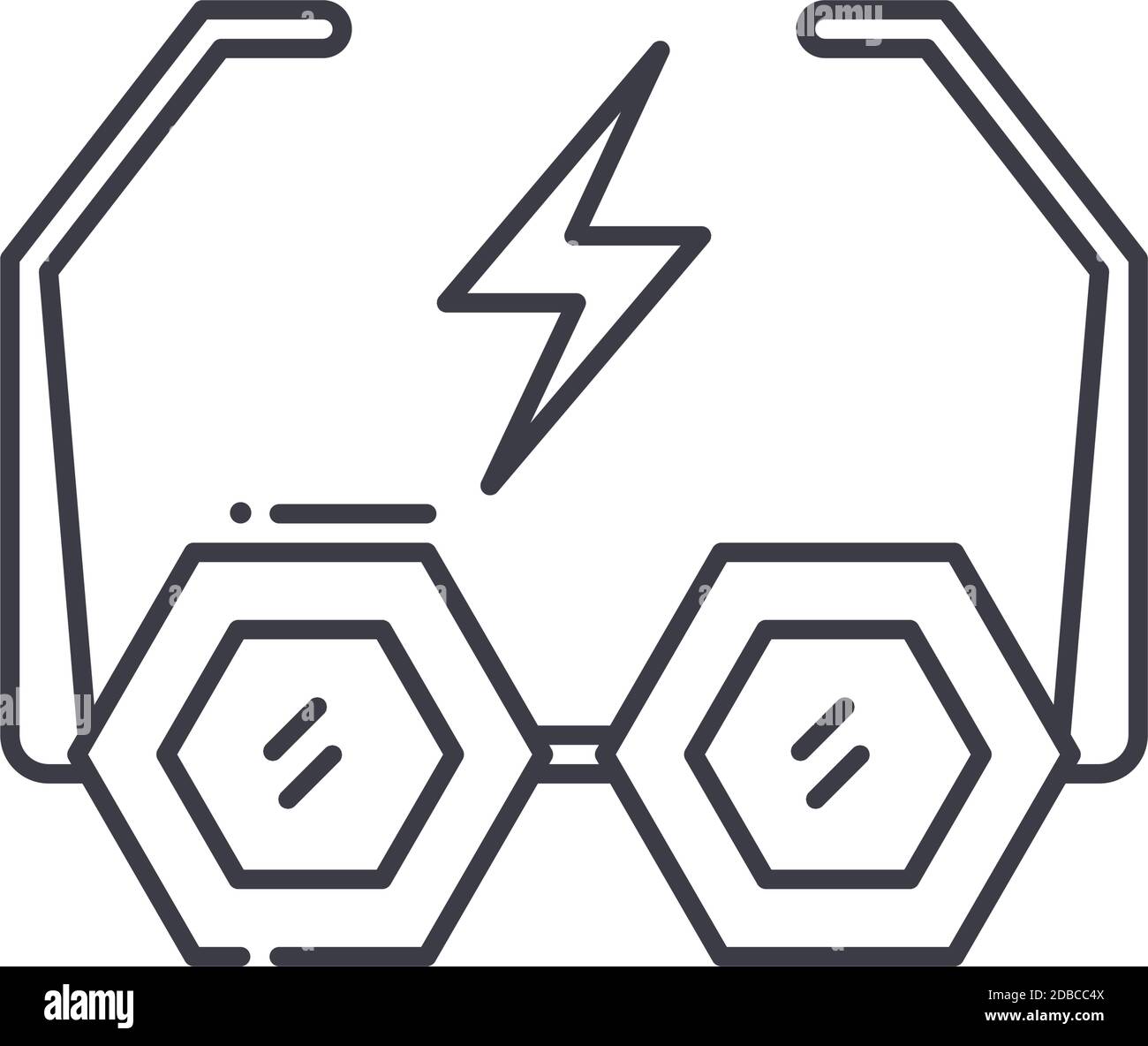 Rock glasses icon, linear isolated illustration, thin line vector, web ...