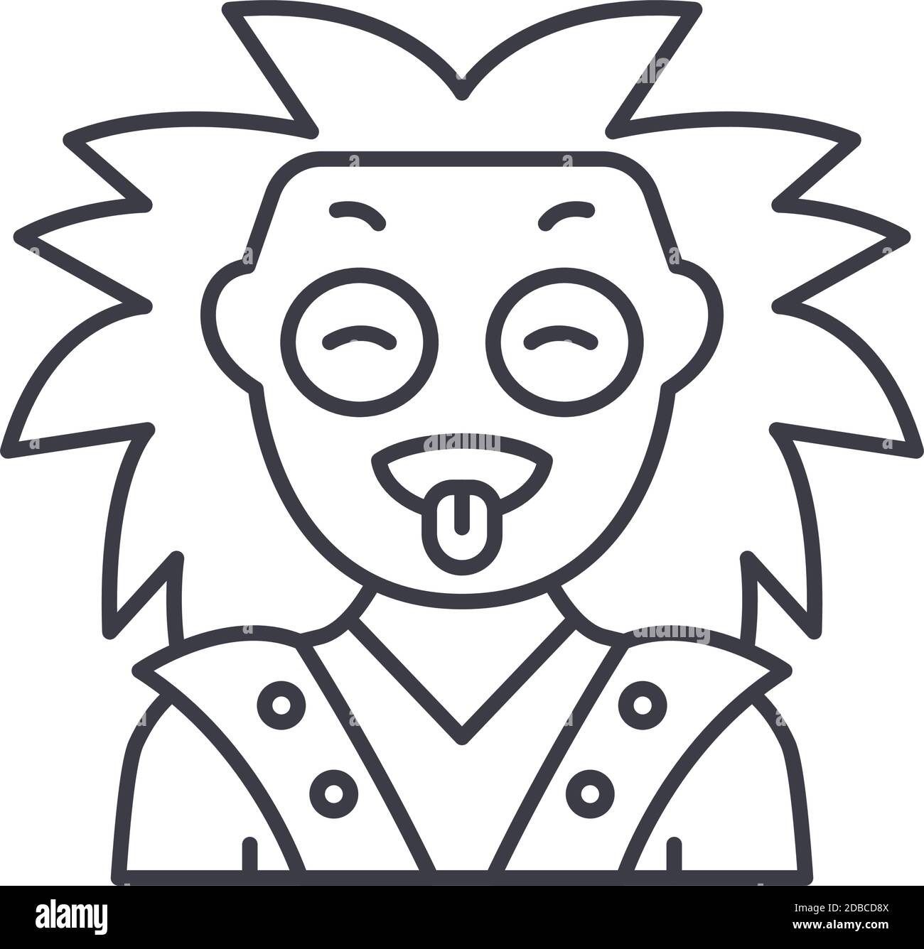 Rockstar music icon, linear isolated illustration, thin line vector ...