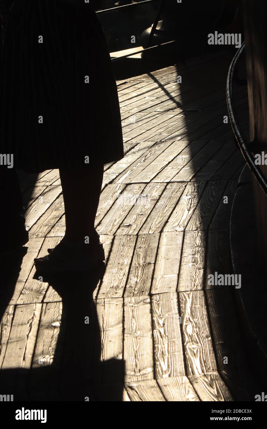 Wood planks colonnade Isaac Cathedral sun shining floor Stock Photo - Alamy