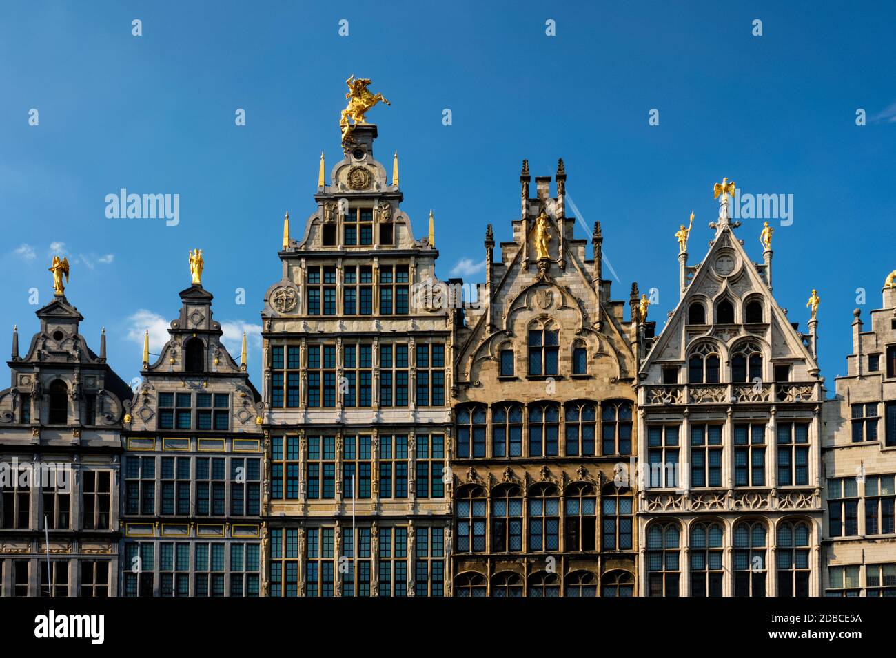 Antwerp row of 16th century old houses Monumental Guildhouses facades ...