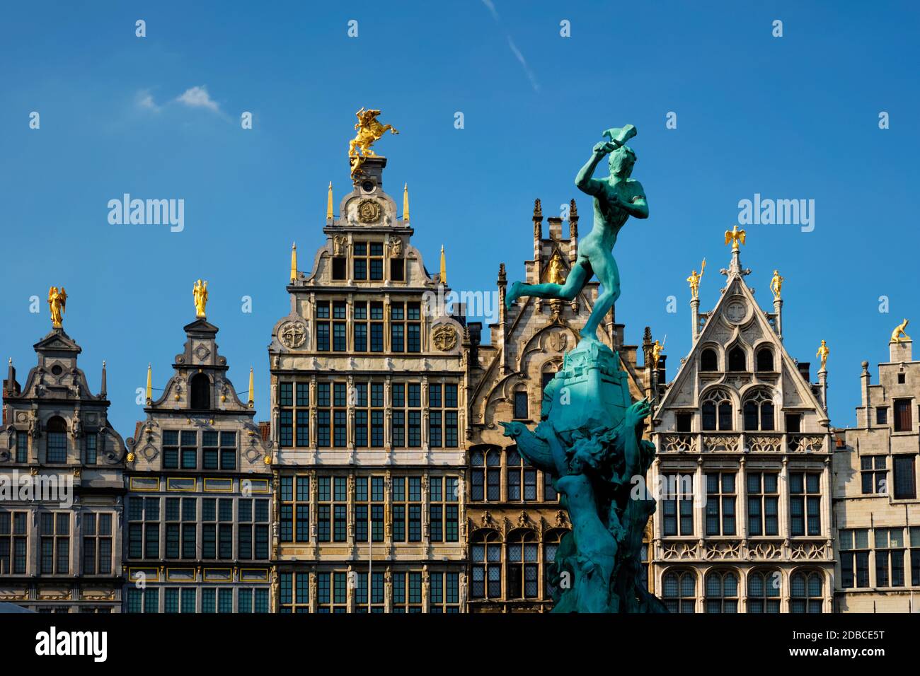 Antwerp row of 16th century old houses Monumental Guildhouses facades ...