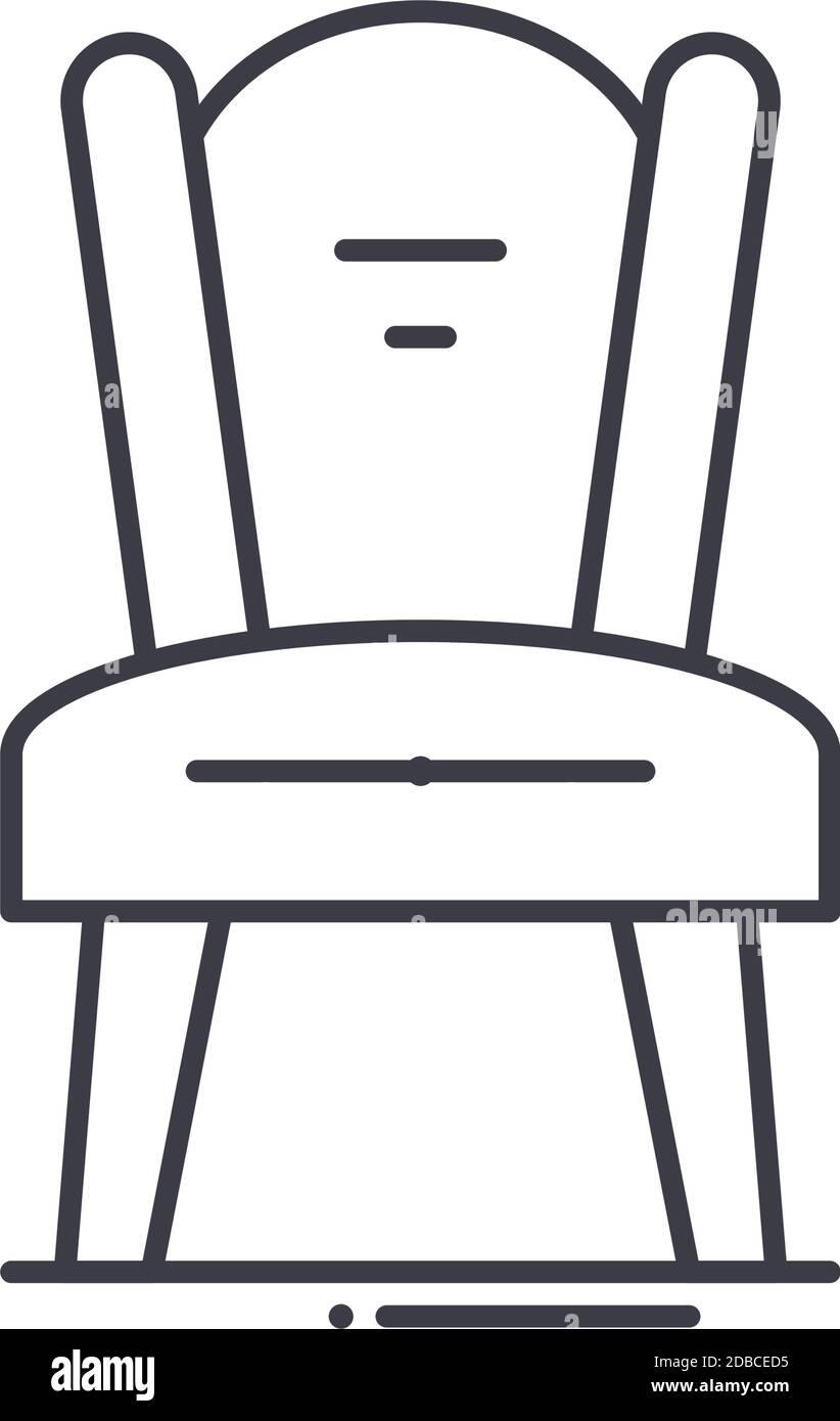 Kids chair icon, linear isolated illustration, thin line vector, web ...
