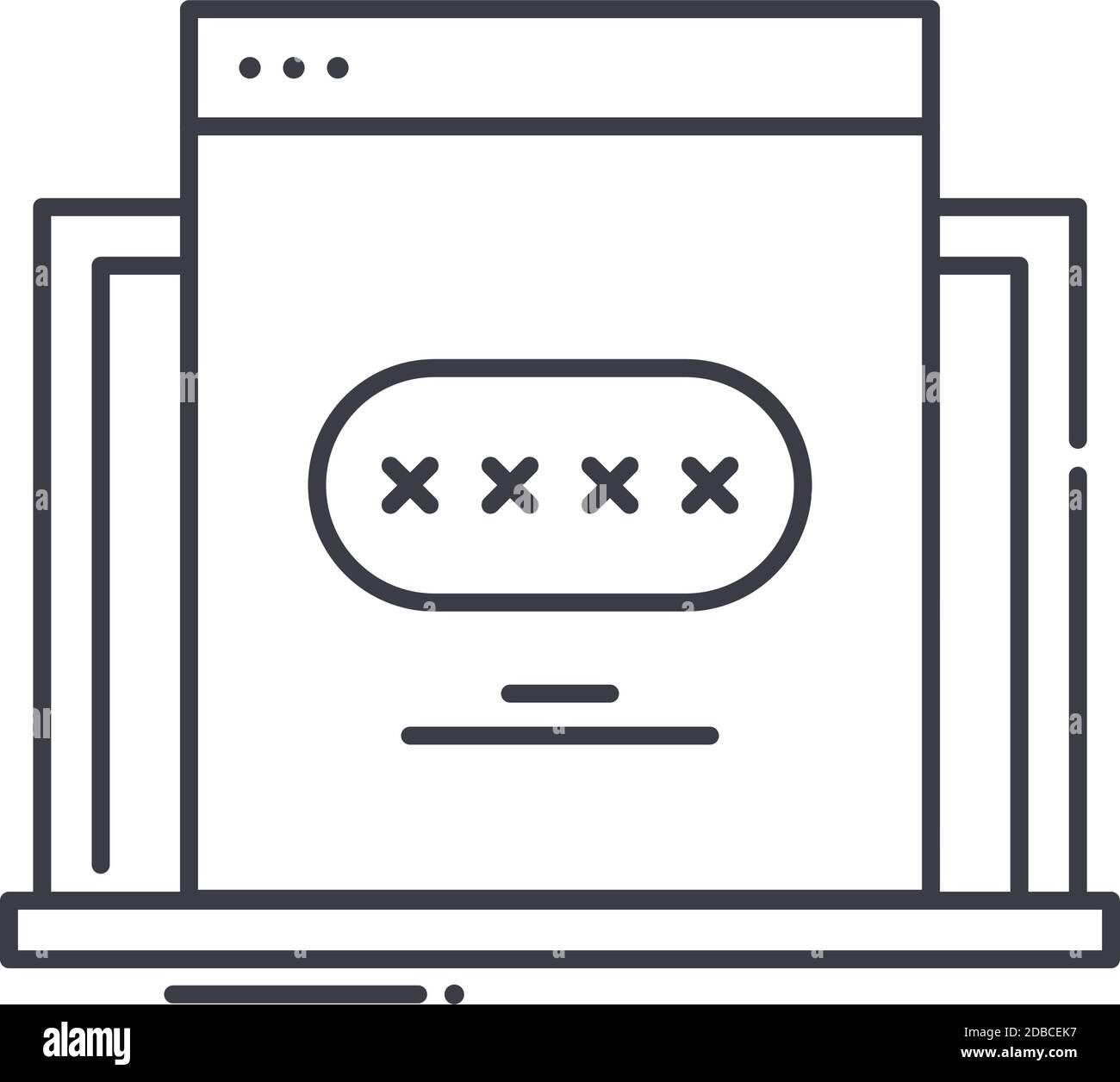Keyword search icon, linear isolated illustration, thin line vector ...