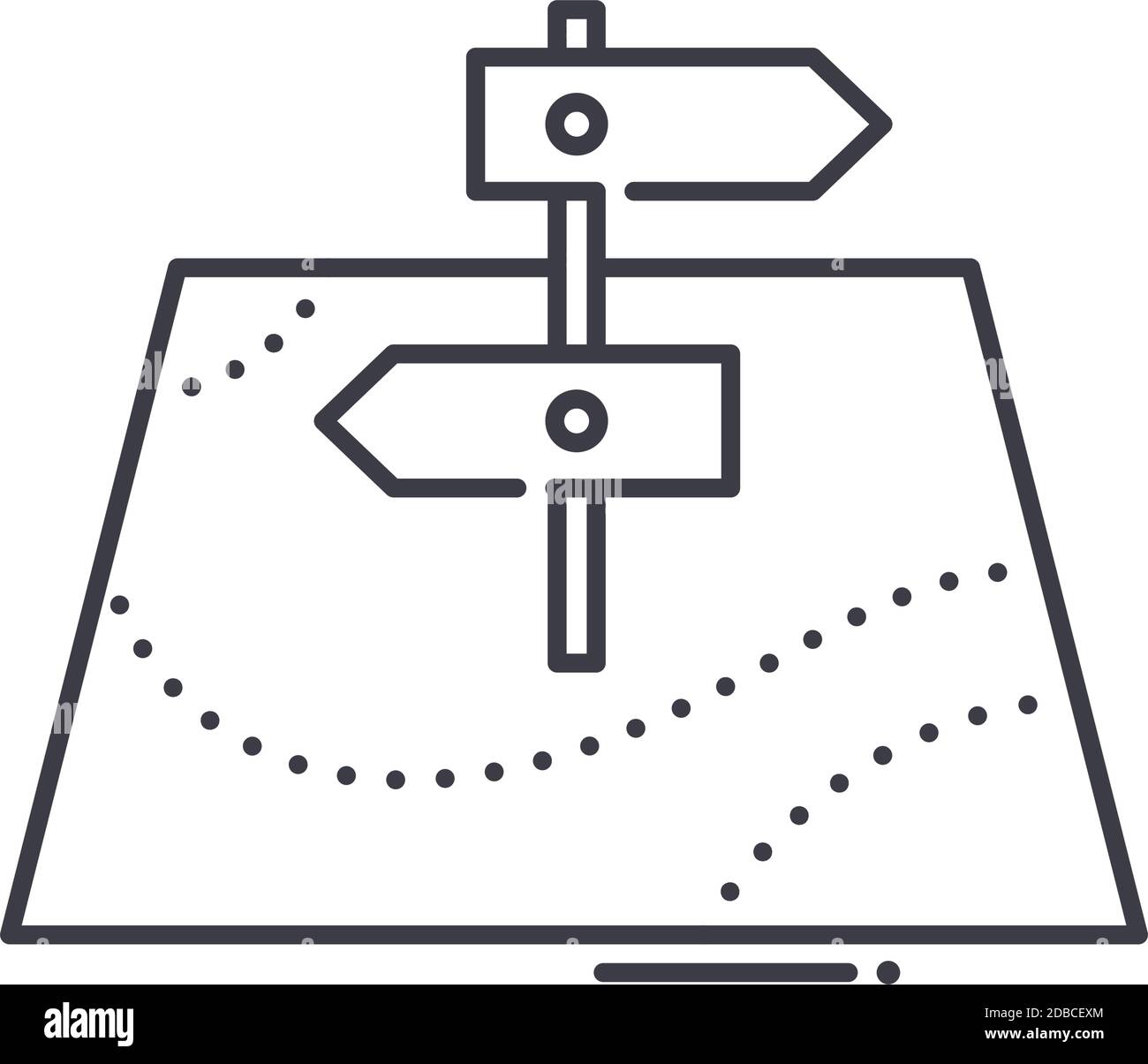 Road sign post icon, linear isolated illustration, thin line vector ...