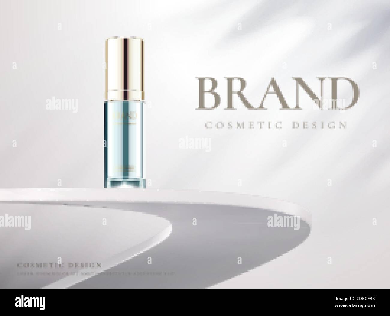 Cosmetic products ad template in 3d illustration over white background ...