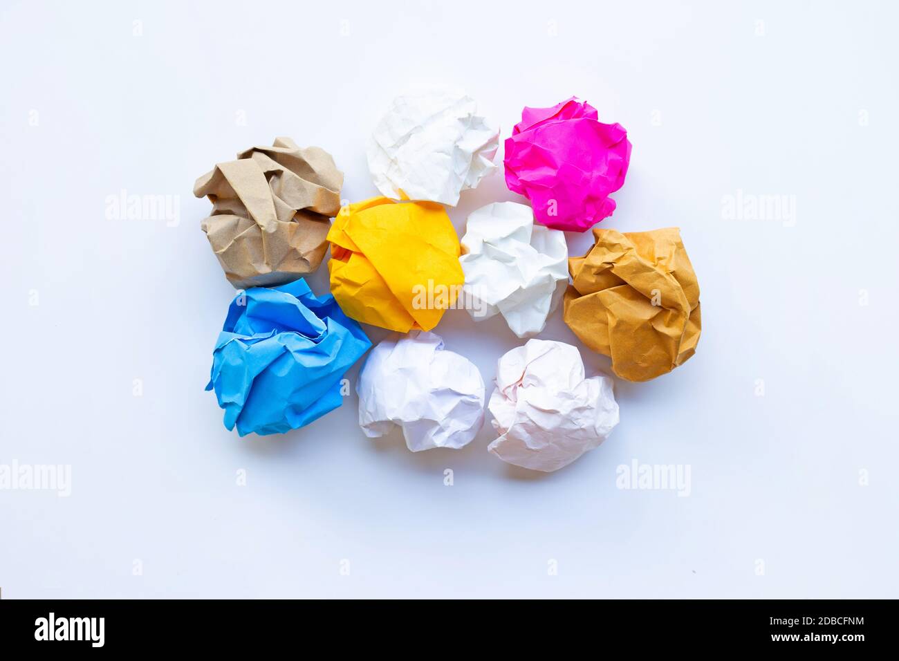 Colorful crumpled paper ball isolated on white background Stock Photo ...