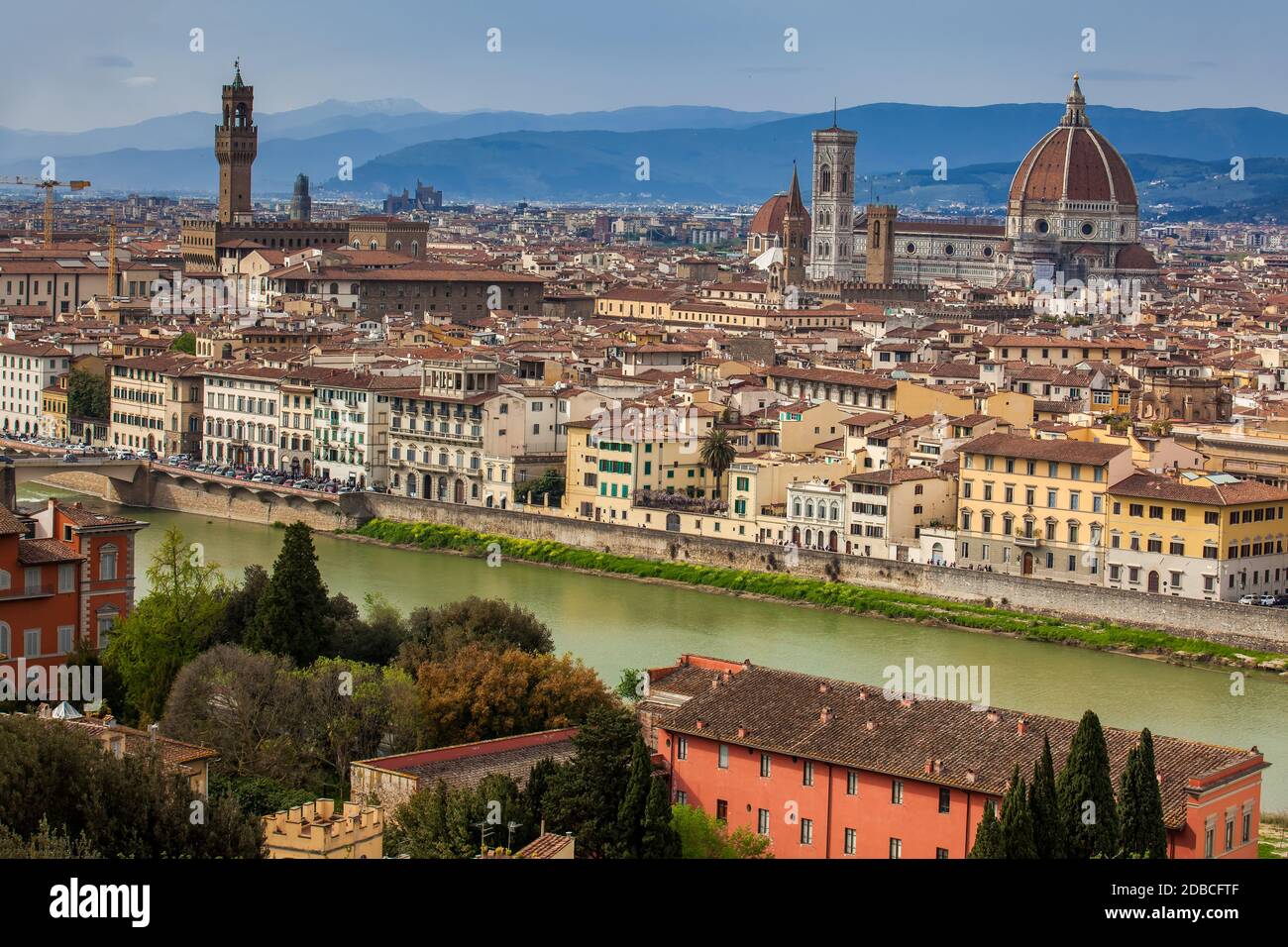 View of the beautiful city of Florence from Michelangelo Square Stock ...