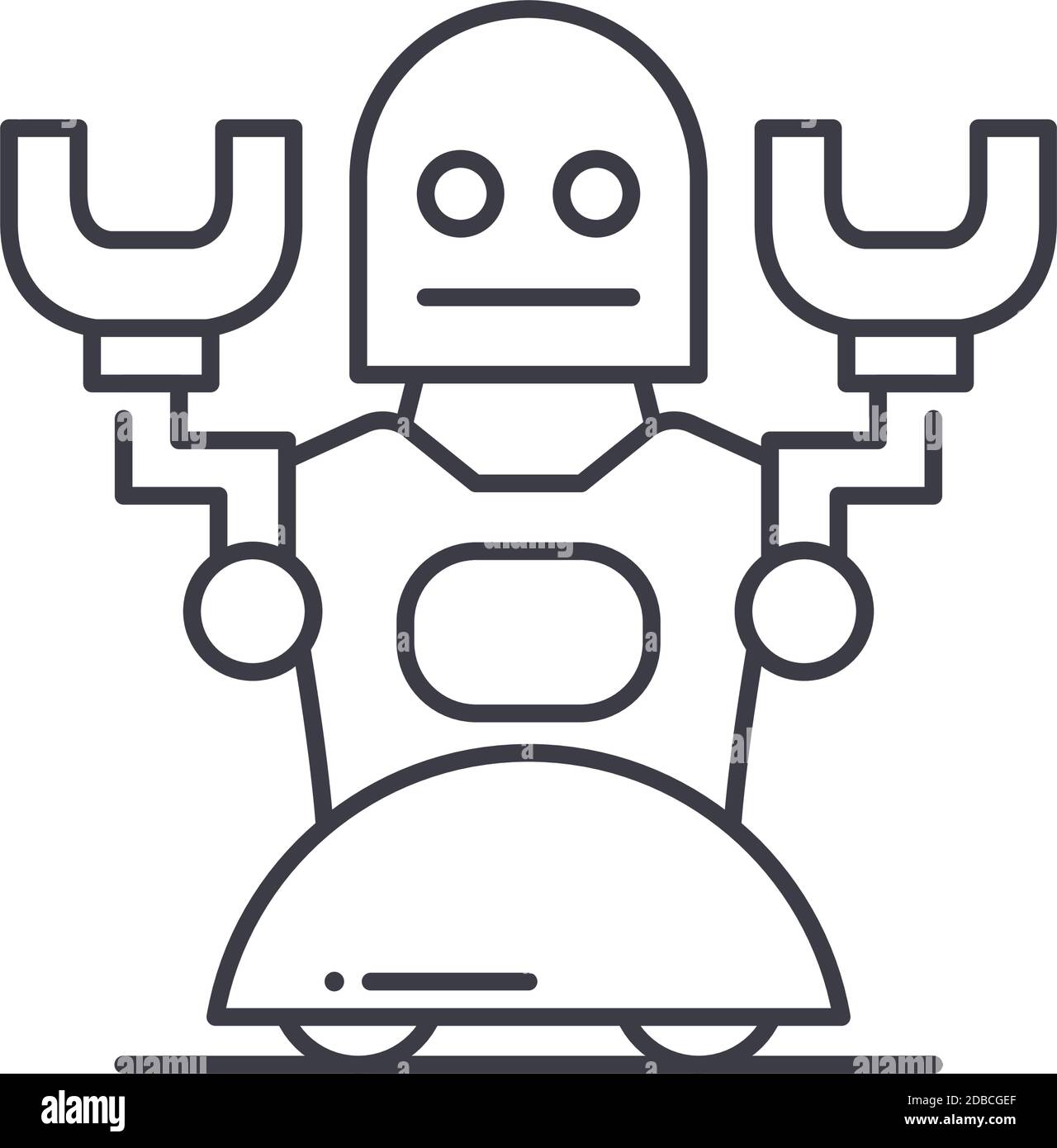 Robot service icon, linear isolated illustration, thin line vector, web ...