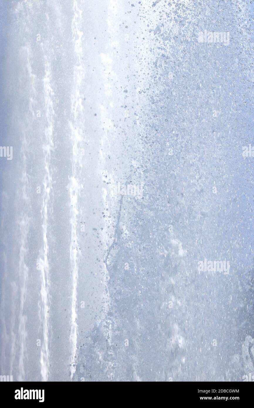 Fountain water streams dynamic motion. Wet spray summer waterfall ...