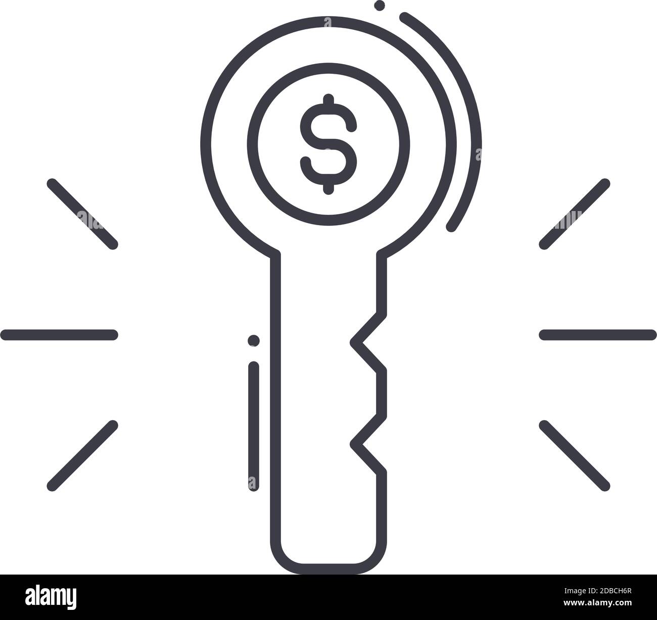 Key success icon, linear isolated illustration, thin line vector, web ...