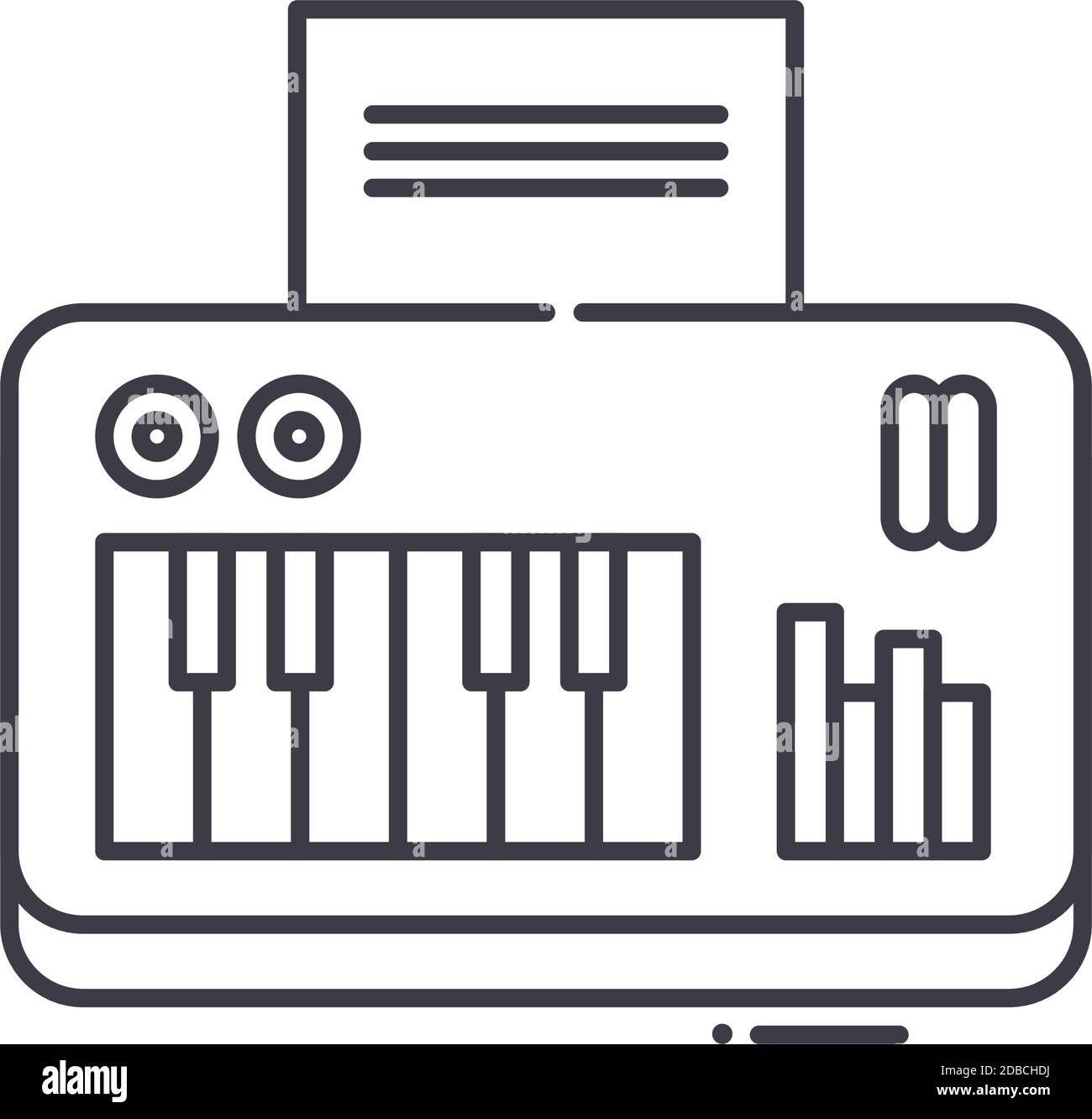 Keypad icon, linear isolated illustration, thin line vector, web design sign, outline concept ...