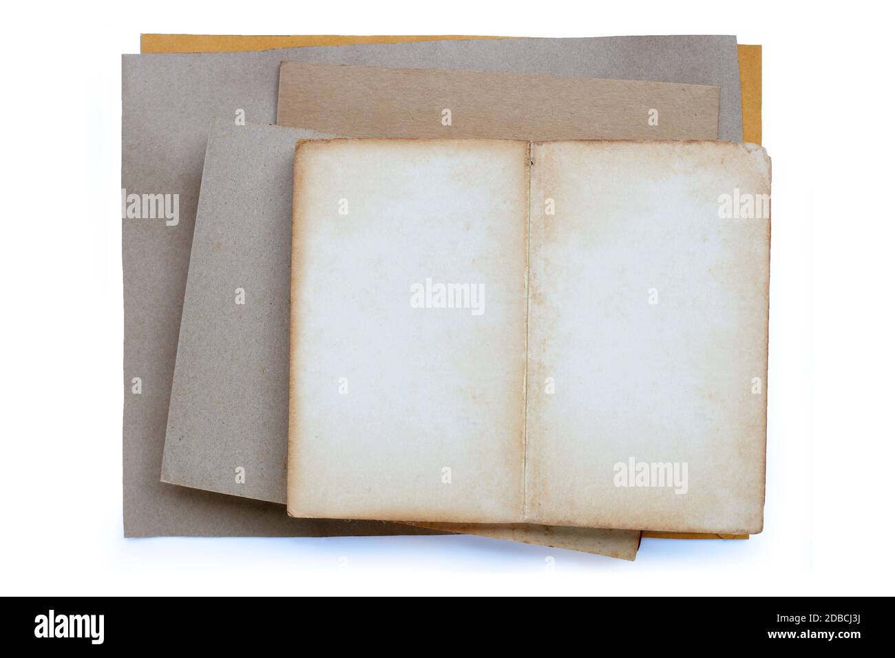 Empty old vintage brown paper texture on white background. Copy space ...