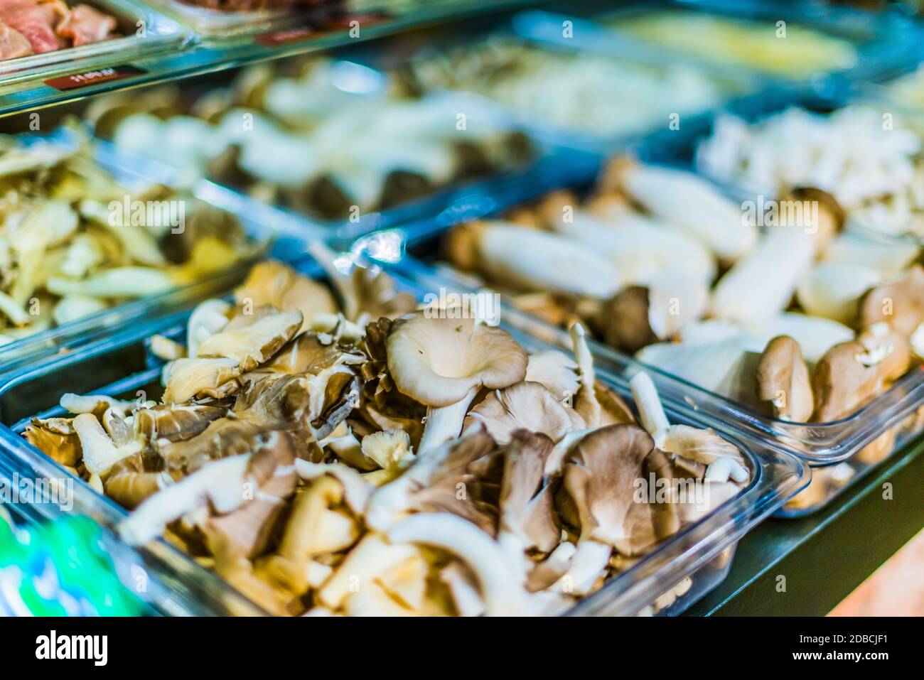 Traditional Asian food ingredients and dishes sold in a singapore ...