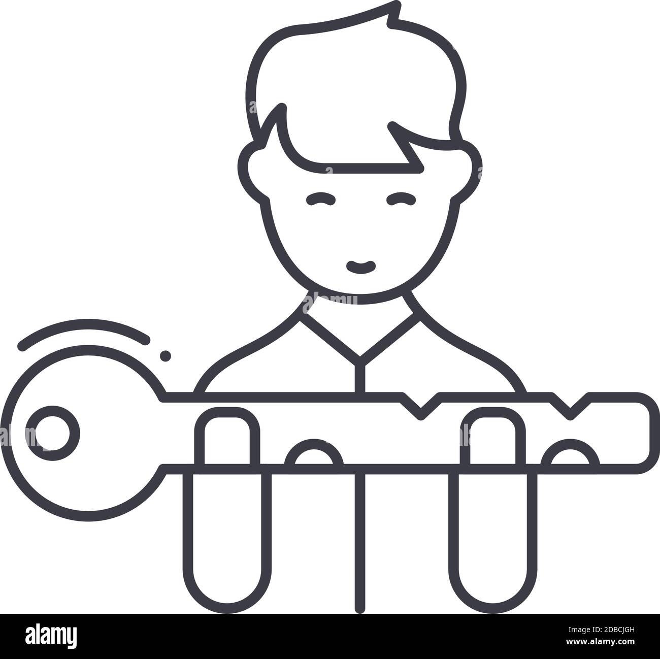 Keyman icon, linear isolated illustration, thin line vector, web design ...