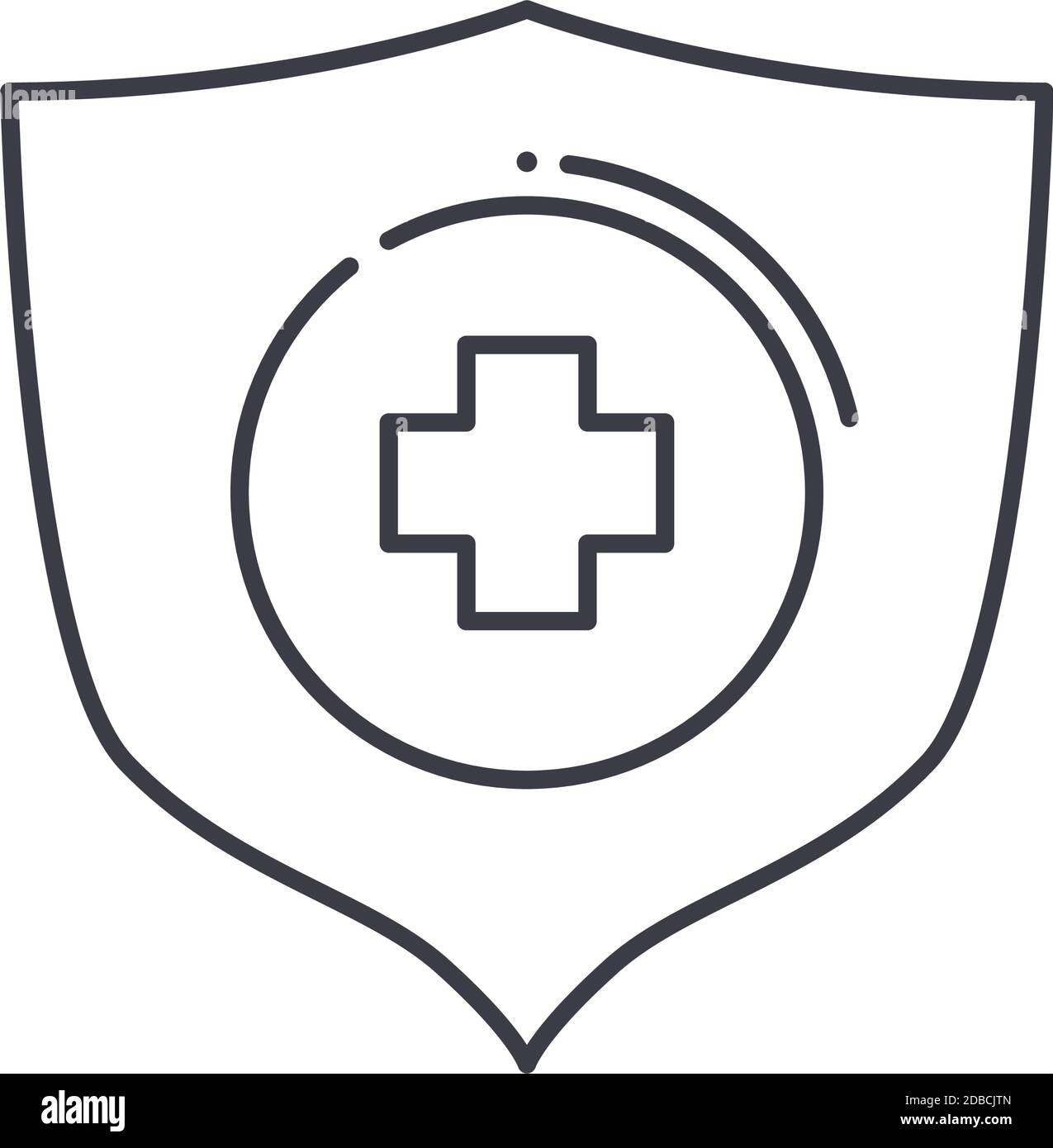 Risk shield icon, linear isolated illustration, thin line vector, web ...