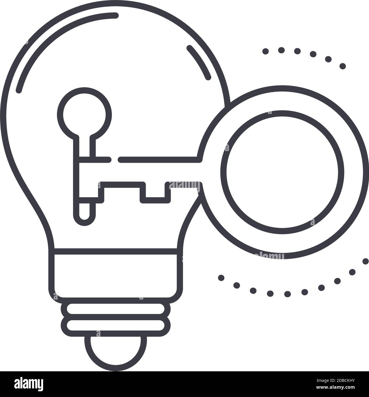 Key to success icon, linear isolated illustration, thin line vector ...