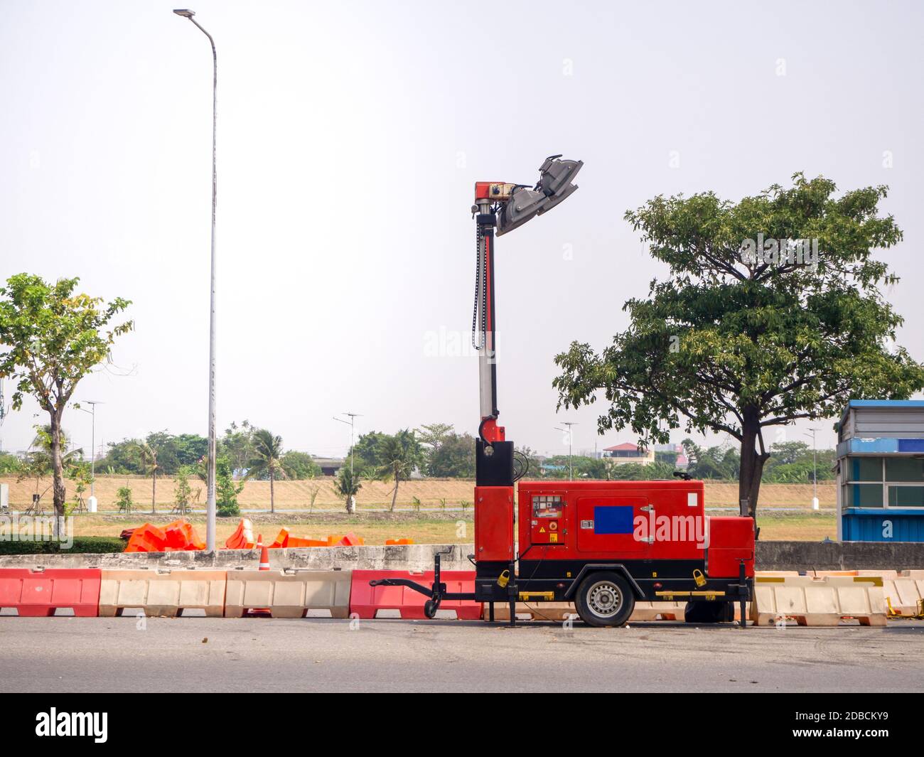 diesel electric generator and light outdoor on road Stock Photo - Alamy