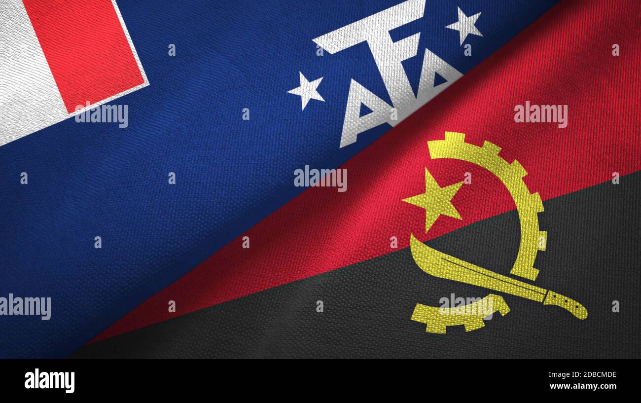 French Southern and Antarctic Lands and Angola two flags Stock Photo ...